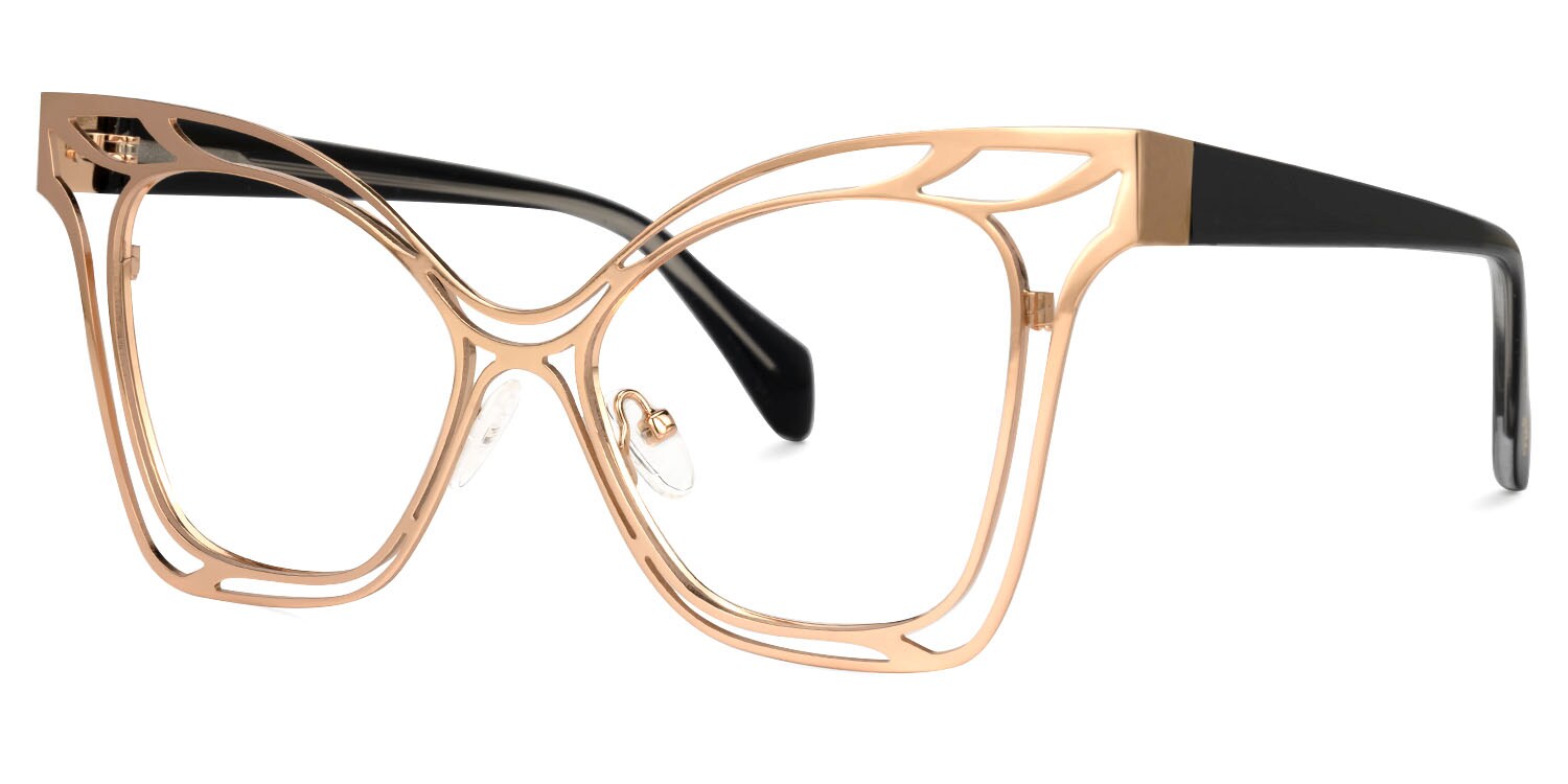 Cini Square Rose-Gold Glasses | Zeelool Optical