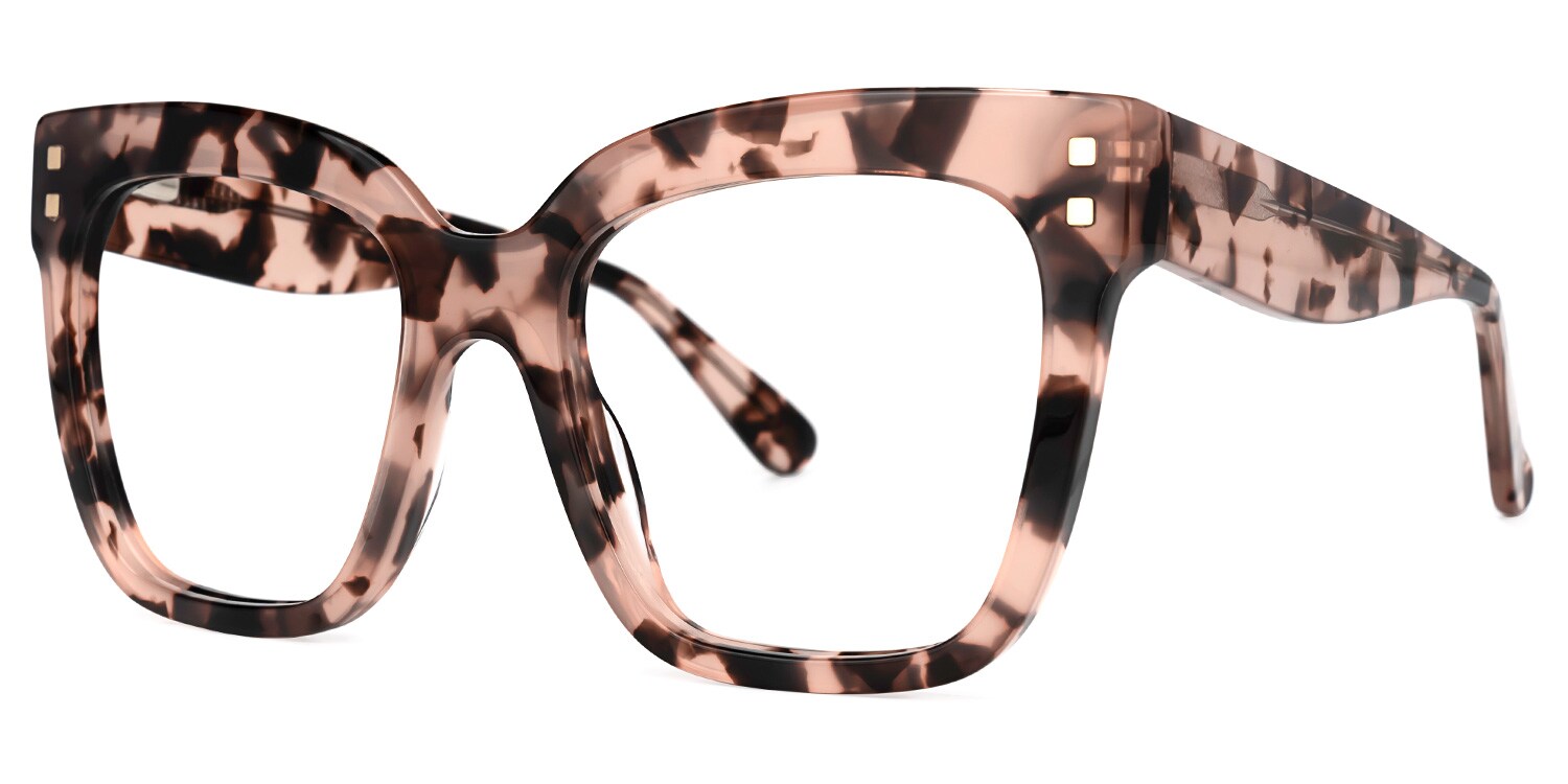 Minguela Square Pink-Tortoise Glasses | Zeelool Optical
