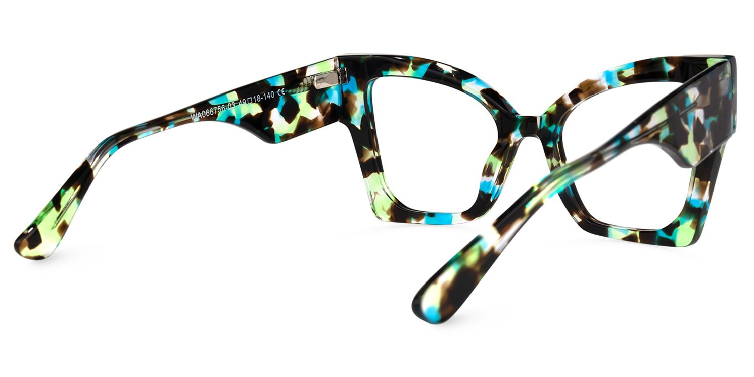 Kayan Cateye Green-Floral Glasses | Zeelool Optical