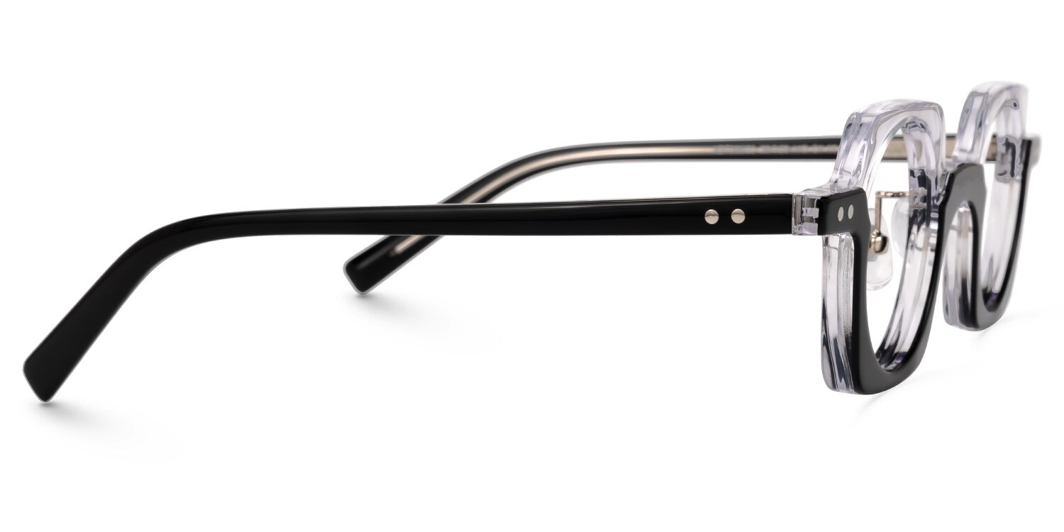 Shasta Square Black-Crystal Glasses | Zeelool Optical