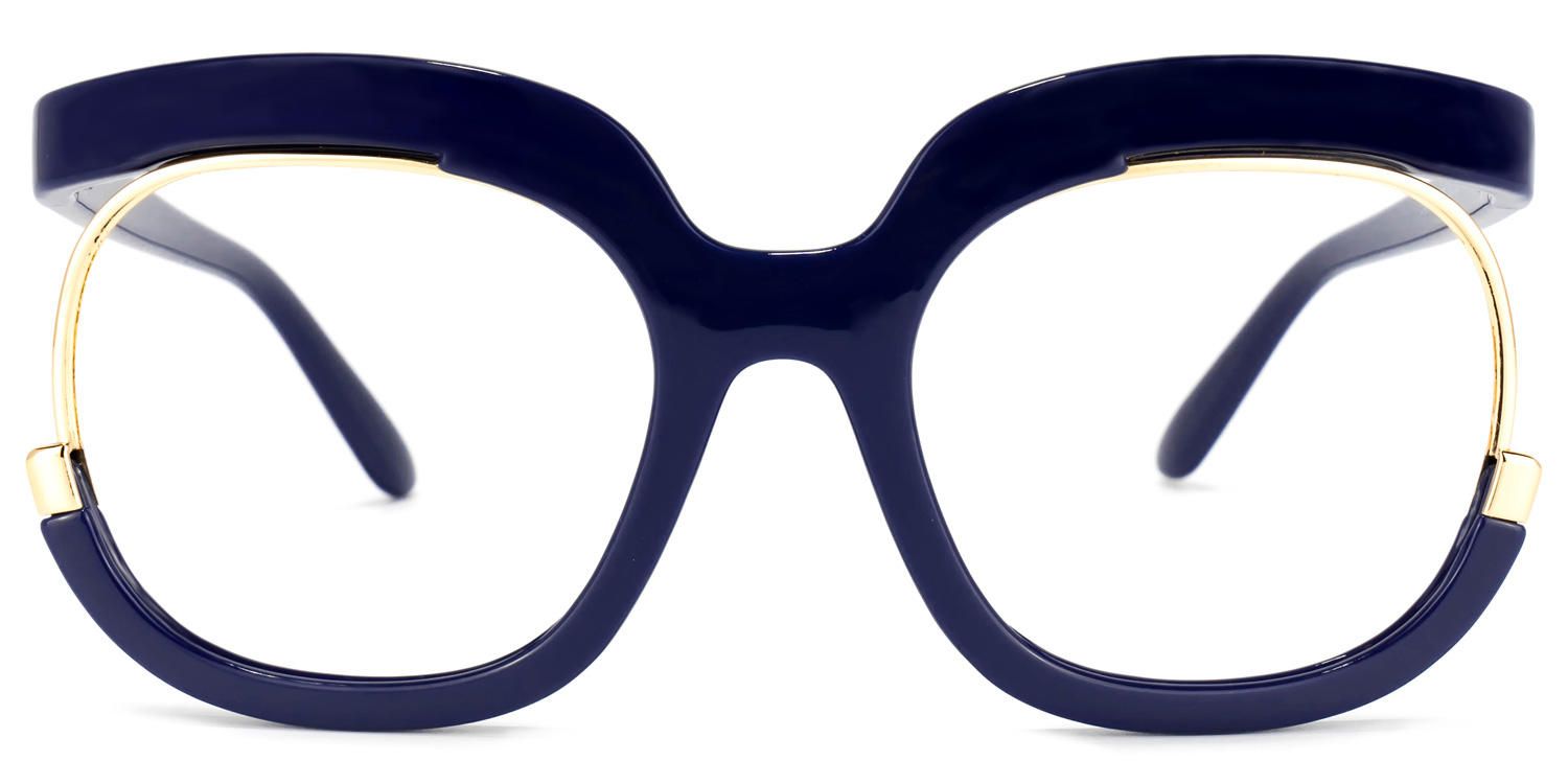 Darice Round Dark-Blue Glasses | Zeelool Optical