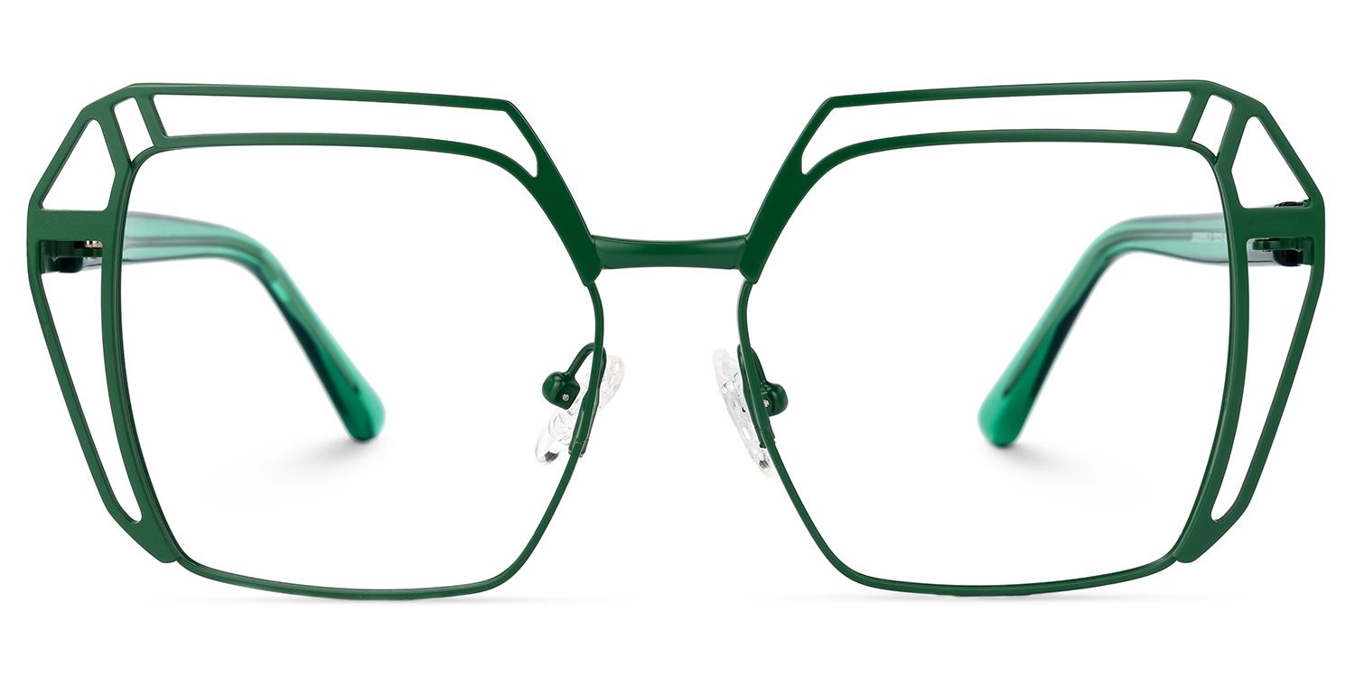 Murray Geometric Green Glasses | Zeelool Optical