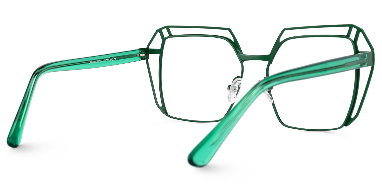 Murray Geometric Green Glasses | Zeelool Optical
