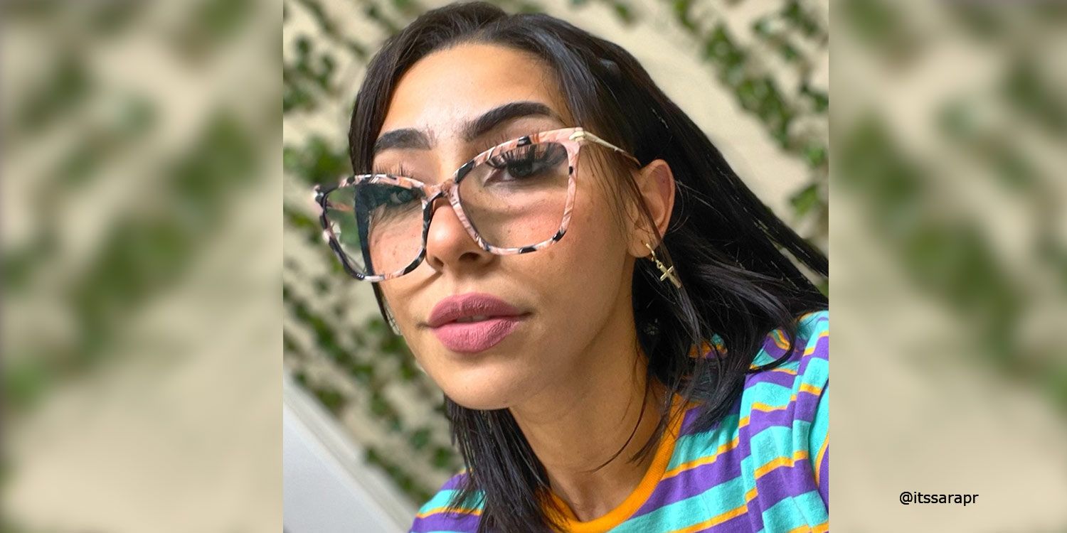 Hilary Butterfly Pink Floral Glasses | Zeelool Optical