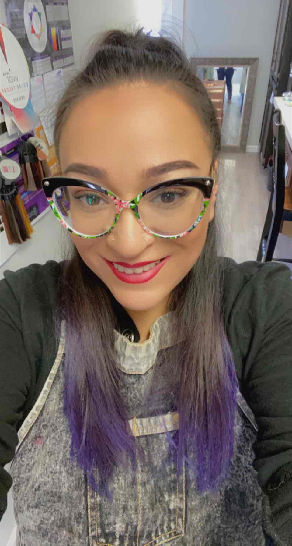 Alivia Cat Eye Pink-Green-Floral Glasses | Zeelool Optical